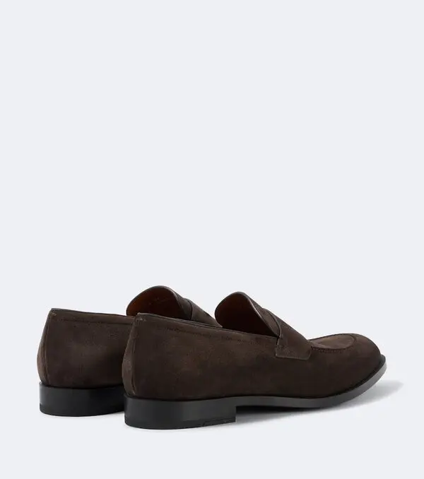 Zegna Suede Penny Loafers - Brown