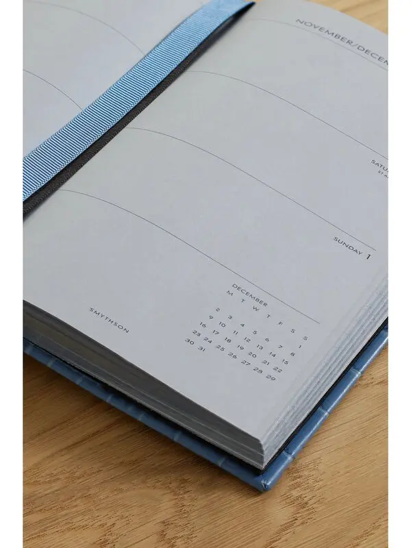 Smythson Panama Mara 2024 Croc-effect Leather Weekly Diary