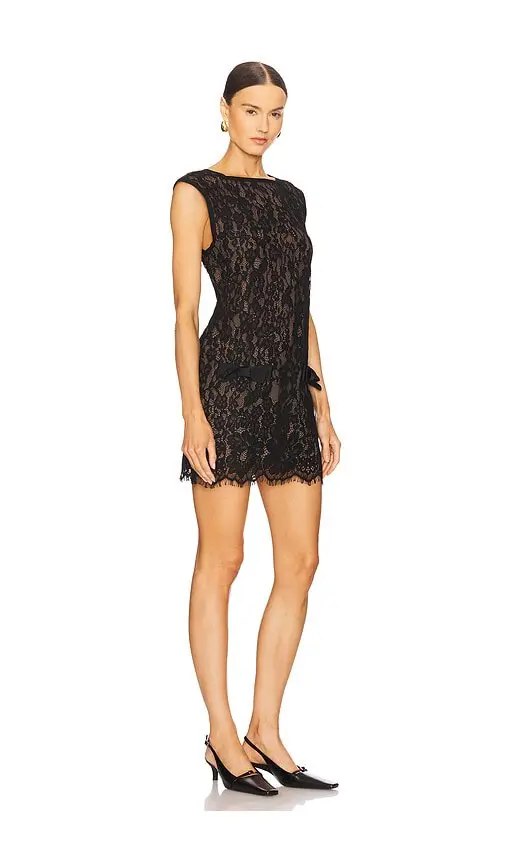 HELSA Lace Mini Dress - Black