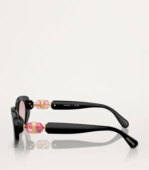 SWAROVSKI Oval Frame Sunglasses With Crystal Embellishments
