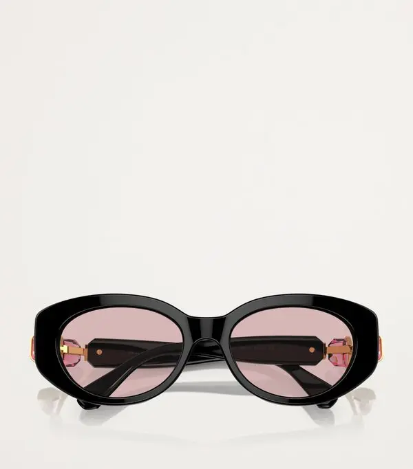 SWAROVSKI Oval Frame Sunglasses With Crystal Embellishments