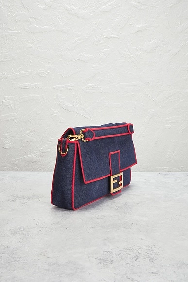 Fendi Denim Baguette Nm Shoulder Bag