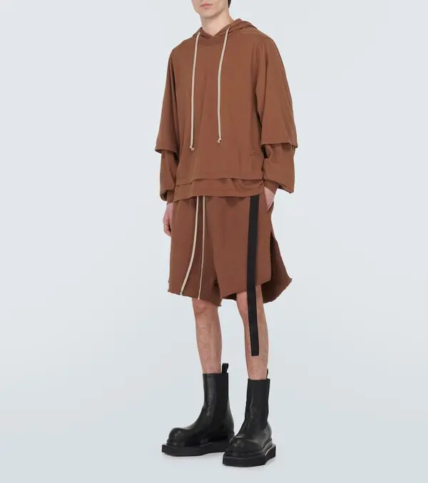 Rick Owens Cotton Jersey Drawstring Shorts