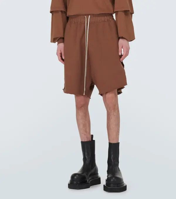 Rick Owens Cotton Jersey Drawstring Shorts