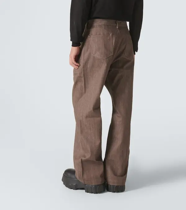 Rick Owens Geth Wide-leg Jeans In Dark Dust Cotton