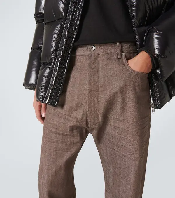 Rick Owens Geth Wide-leg Jeans In Dark Dust Cotton
