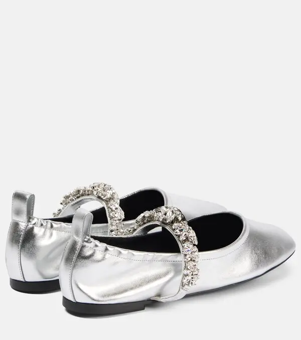 Stella McCartney Elsa Metallic Faux Leather Ballet Flats