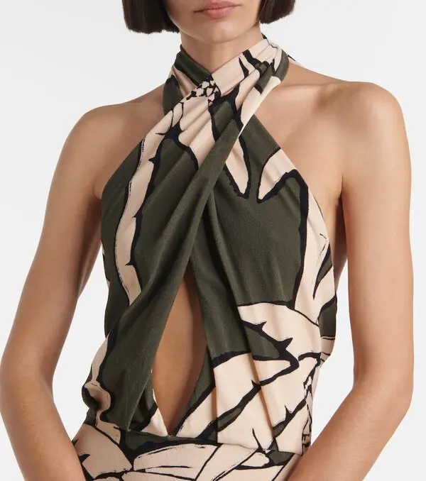 Johanna Ortiz Printed Cutout Maxi Dress