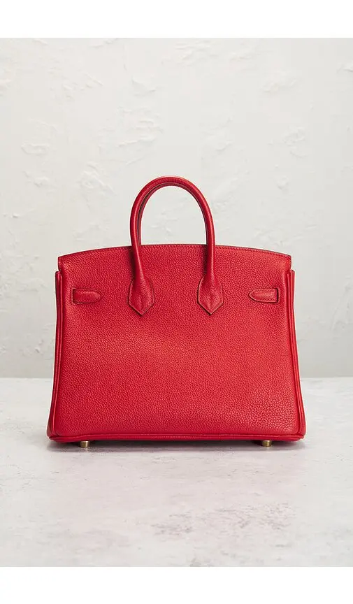 FWRD RENEW Hermes Togo Birkin 25 Handbag - Red