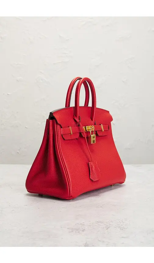 FWRD RENEW Hermes Togo Birkin 25 Handbag - Red