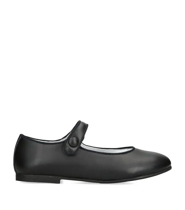 PAPOUELLI Angelica Leather Mary Janes - Navy