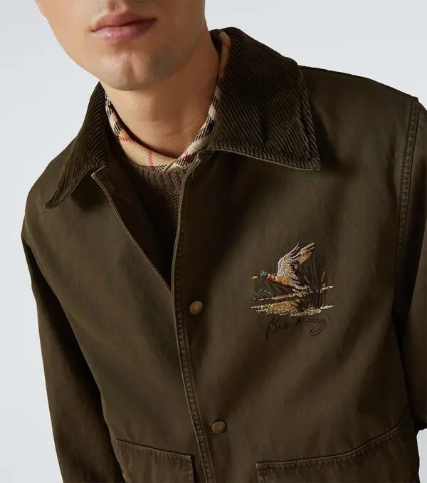 Burberry Corduroy-trimmed Cotton Twill Field Jacket