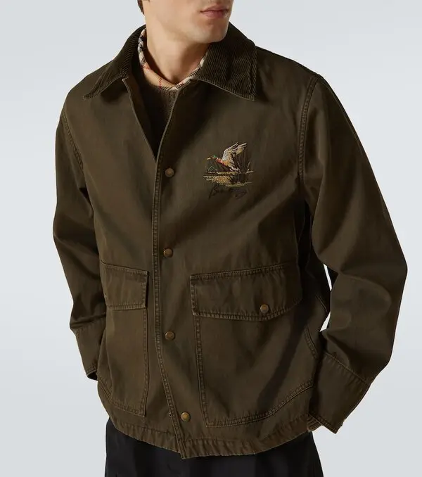 Burberry Corduroy-trimmed Cotton Twill Field Jacket