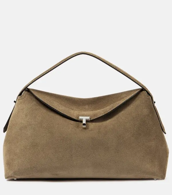 TOTEME T-lock Suede Tote Bag