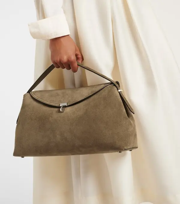 TOTEME T-lock Suede Tote Bag