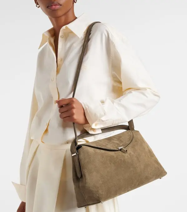 TOTEME T-lock Suede Tote Bag