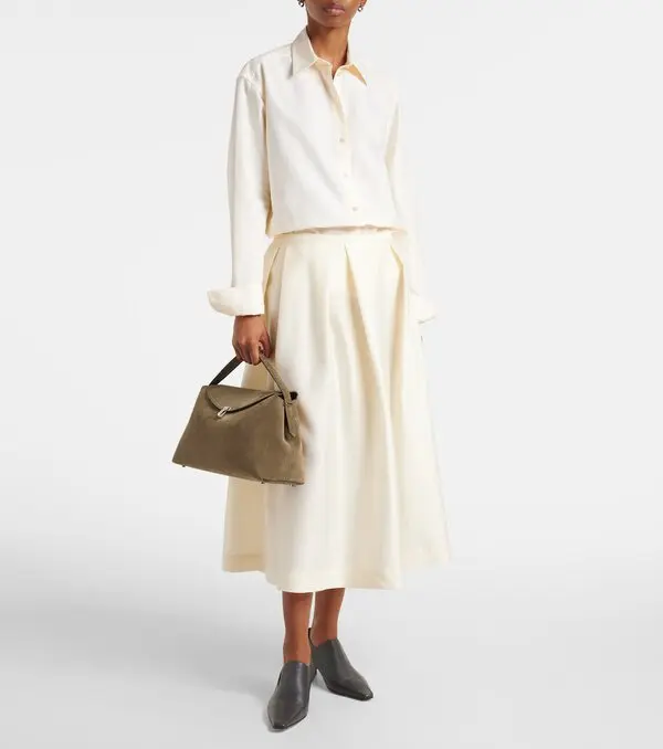TOTEME T-lock Suede Tote Bag
