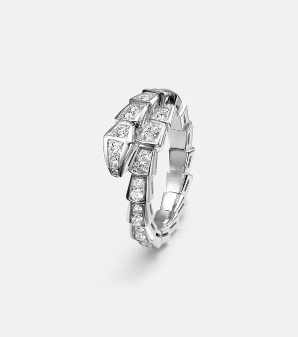 BVLGARI Serpenti Viper 18kt White Gold Diamond Ring - Silver