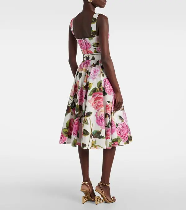 Dolce & Gabbana Floral Cotton Poplin Crop Top