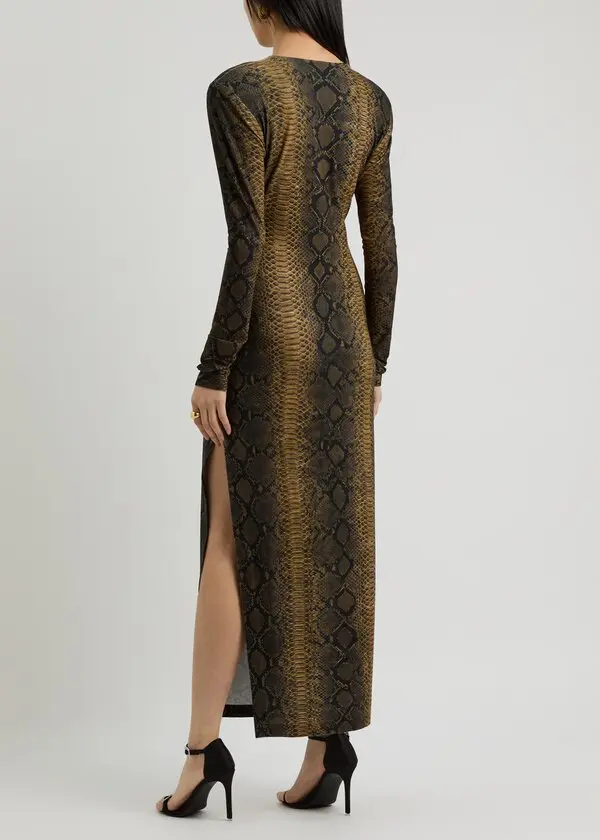 Norma Kamali Python Print Maxi Dress