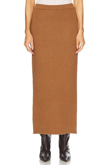 SEROYA Hazel Knit Maxi Skirt - Camel
