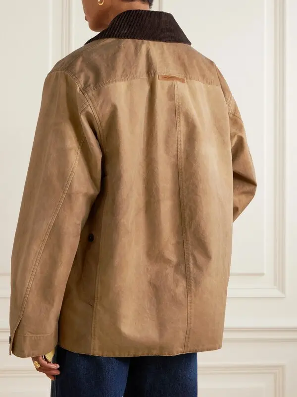 Stella McCartney Corduroy-trimmed Washed Organic Cotton-canvas Jacket