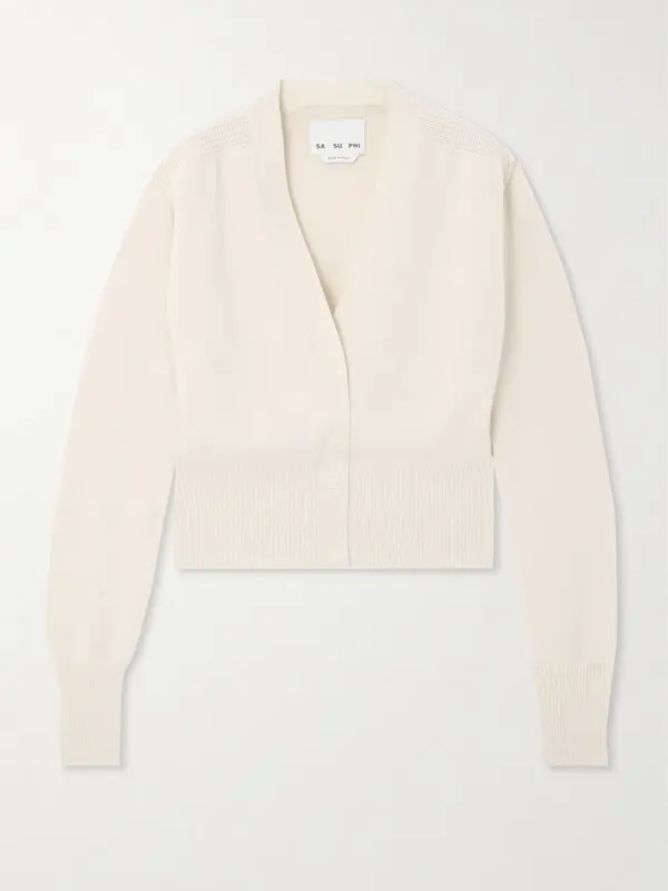 Sasuphi Cashmere V-neck Cardigan - Yellow