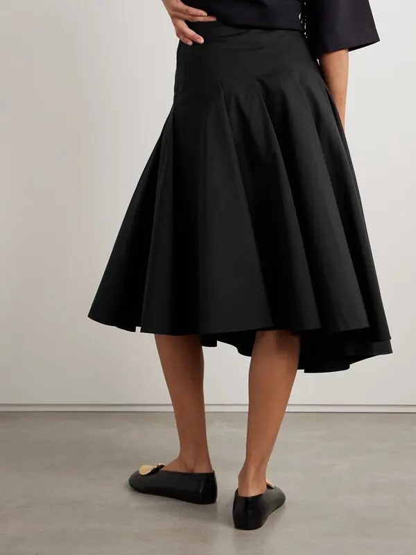 FFORME Asymmetric Paneled Cotton-poplin Midi Skirt
