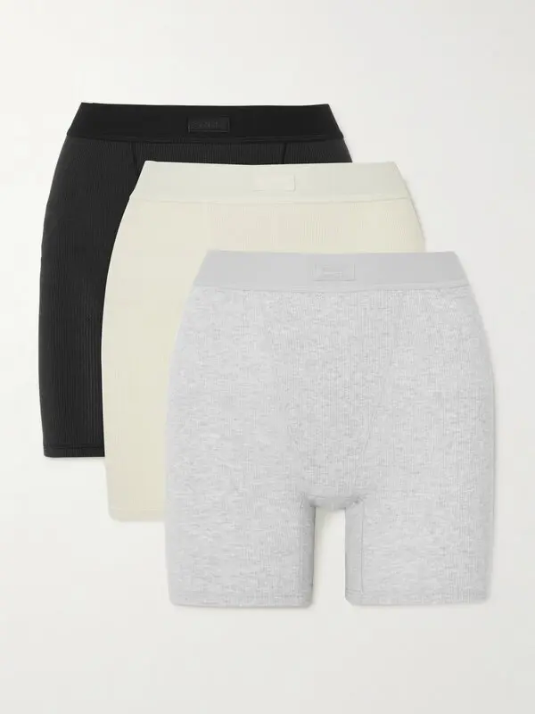 SKIMS Cotton Rib Boxer 3-pack - Multi