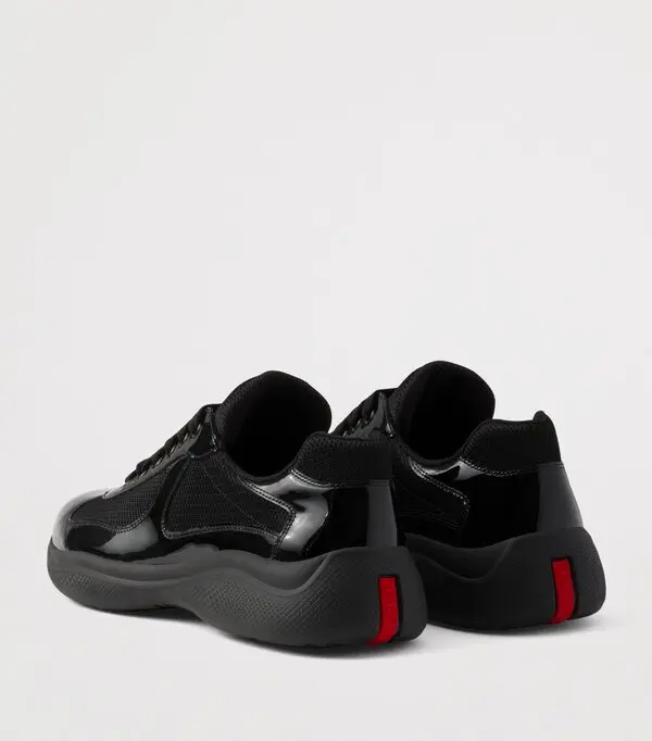 Prada Patent Leather-blend America's Cup Sneakers - Black