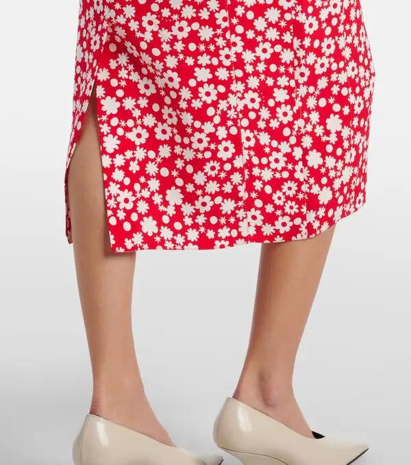 Marni Floral Enver Satin Midi Dress