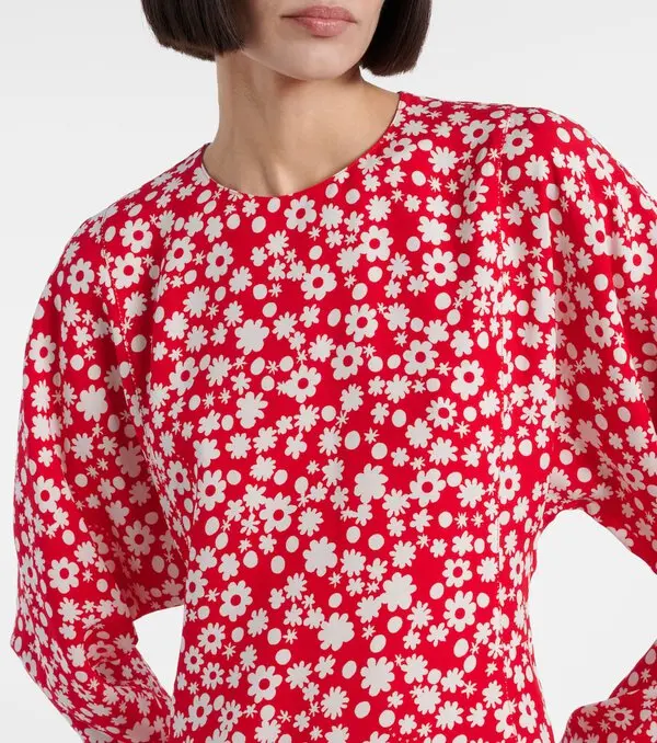 Marni Floral Enver Satin Midi Dress