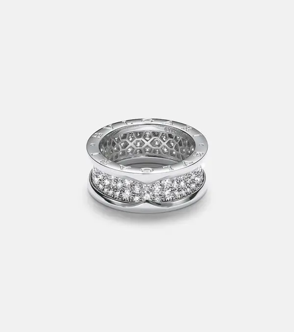 BVLGARI B.zero1 18kt White Gold Ring With Pavé Diamonds - Silver