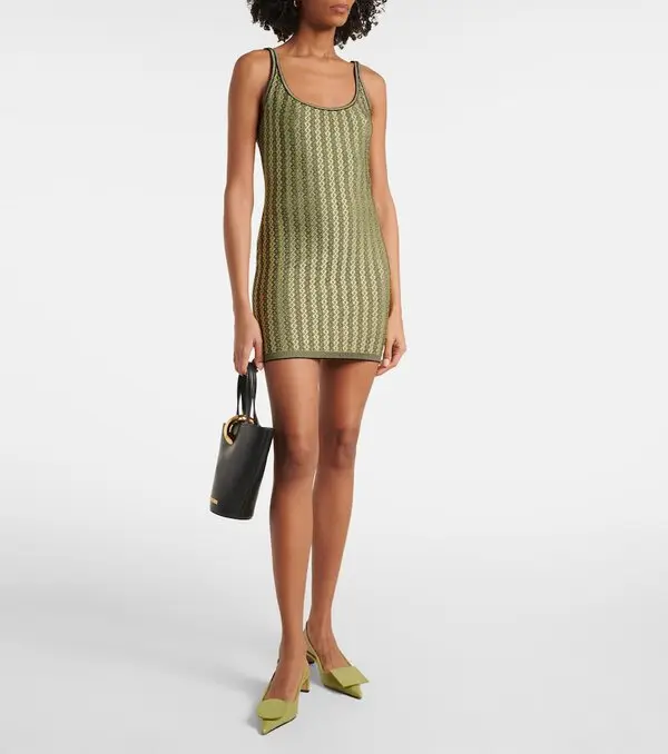 Jacquemus Marino Mini Dress In Multi Black