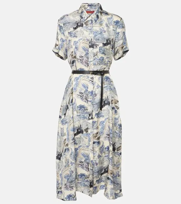 Altuzarra Kiera Silk Shirt Dress - Blue