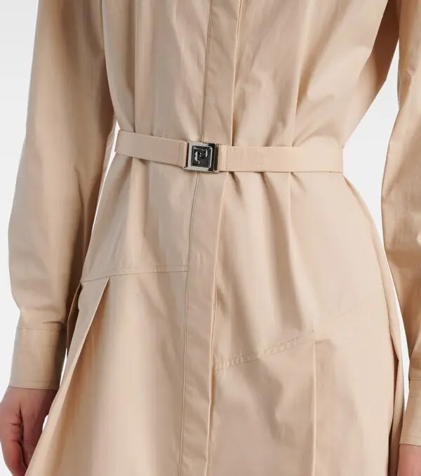 Tory Burch Pleated Cotton-blend Shirt Dress