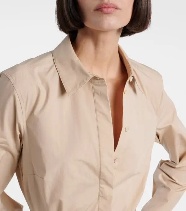 Tory Burch Pleated Cotton-blend Shirt Dress