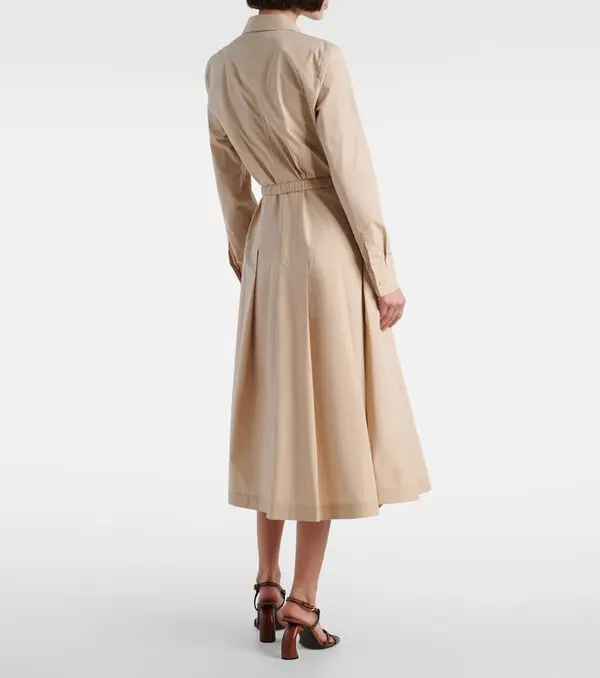 Tory Burch Pleated Cotton-blend Shirt Dress