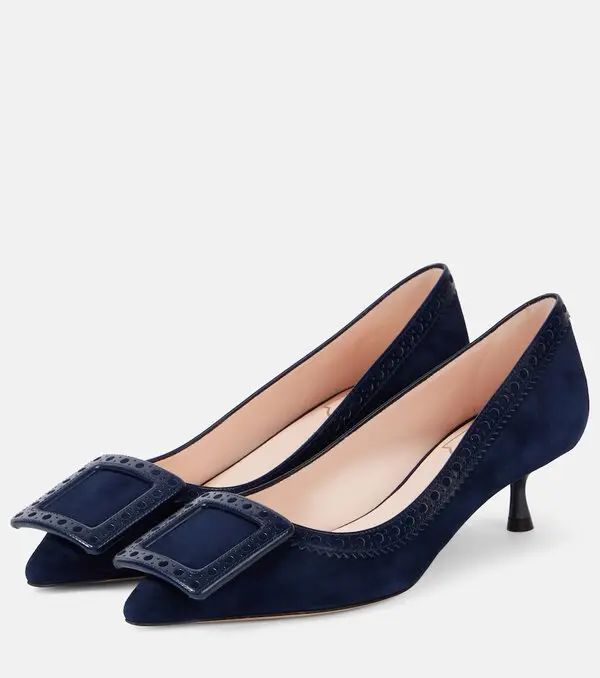 ROGER VIVIER Vin In The City 45' Suede Pumps - Blue