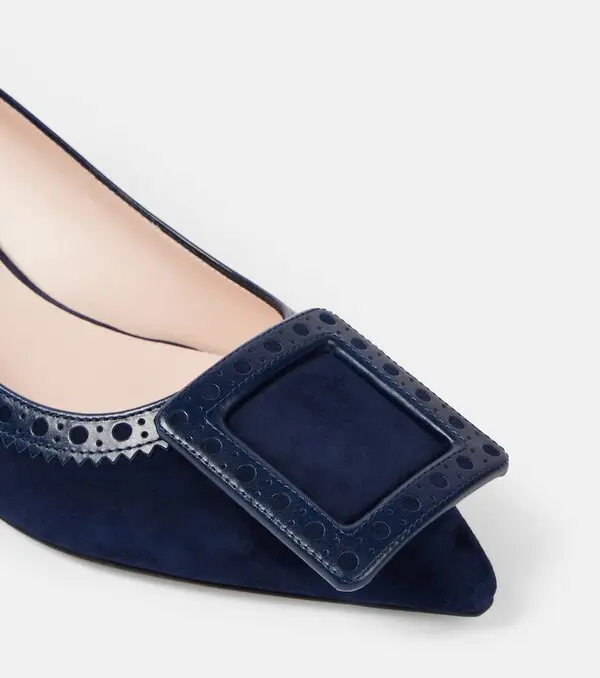ROGER VIVIER Vin In The City 45' Suede Pumps - Blue