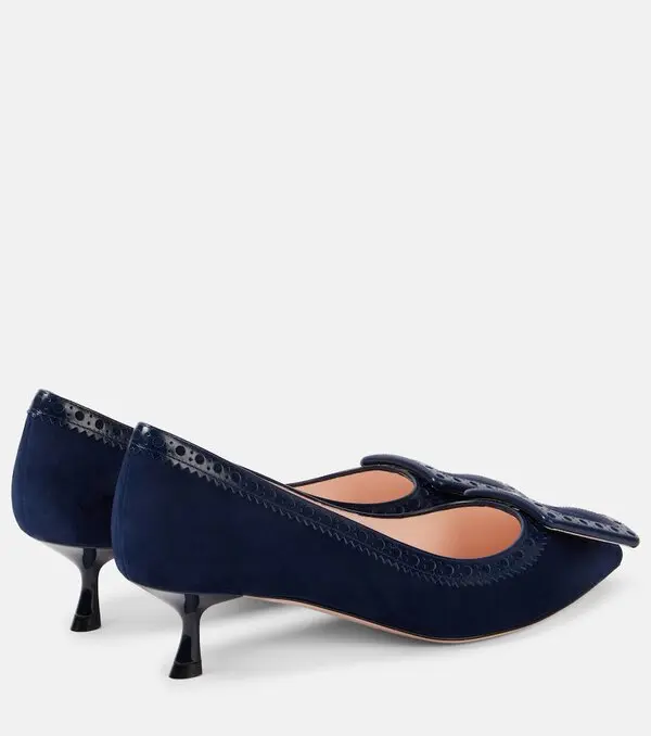 ROGER VIVIER Vin In The City 45' Suede Pumps - Blue