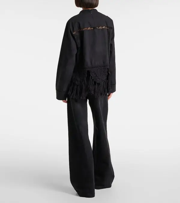 Isabel Marant Étoile Open-knit Macrame Cotton Blouse - Black