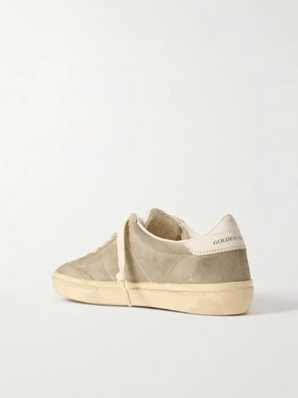 GOLDEN GOOSE Soul-star Distressed Suede And Leather Trimmed Sneakers - Brown