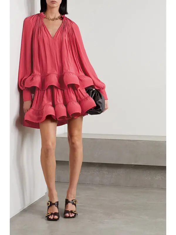 LANVIN Gathered Charmeuse Blouse