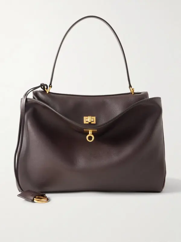 Balenciaga Rodeo Medium Leather Shoulder Bag - Brown