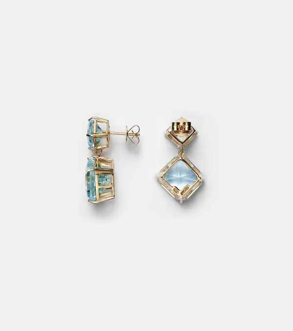 Mateo 14kt Yellow Gold Drop Earrings With Topazes