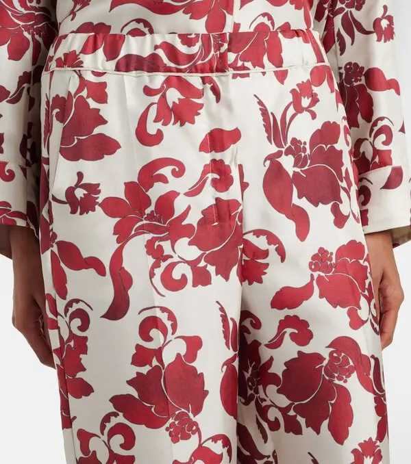 Max Mara Leda Printed Silk Wide-leg Trousers