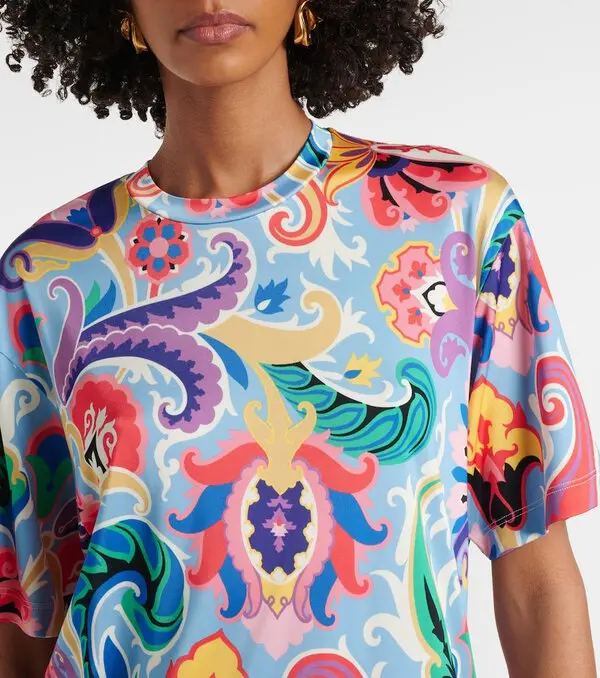 Etro Printed Viscose-elastane Top