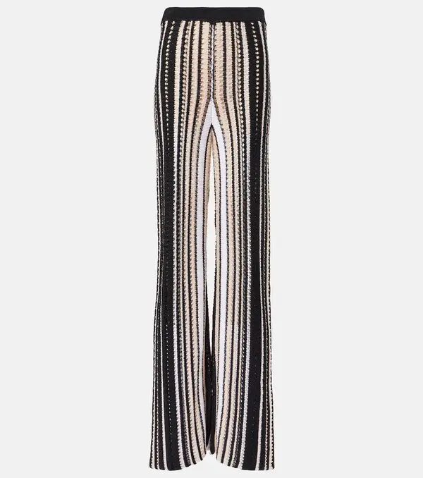 Missoni Striped Cotton-blend Straight Leg Trousers - Multicoloured
