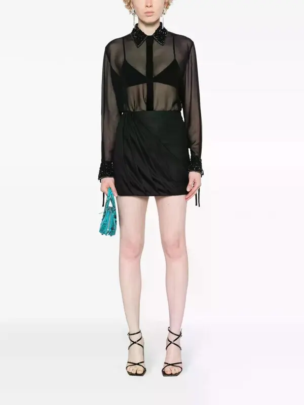 BLUGIRL Embellished Collar Chiffon Blouse